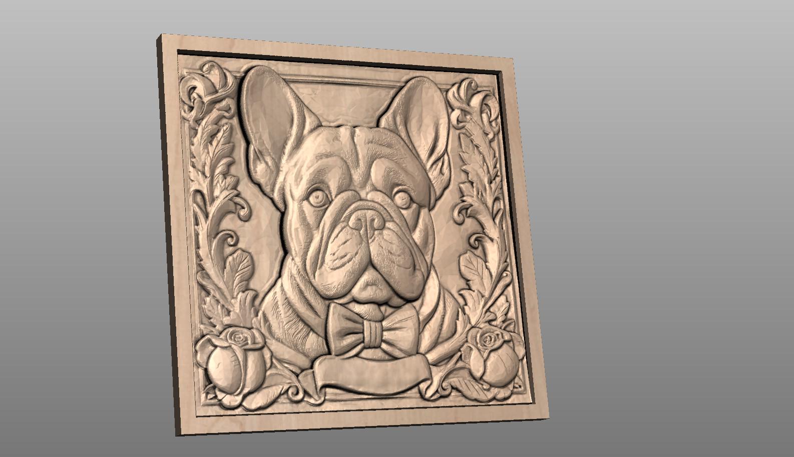 A Pug Dog STL Model Reddy for Cnc Machining. STL. Dog. Pug. 3D Model ...