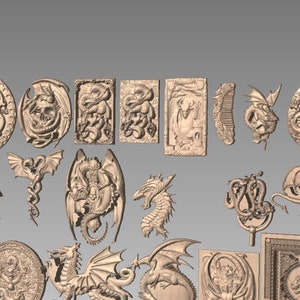 29 STL Dragon Files for Cnc Carvin 3D STL Model, Asia, Religion, Decor ...