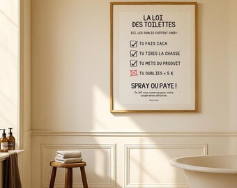 Affiche humour WC - affiche tu as oublié ton téléphone? - fichier numérique A2/A3/A4/A5/50x70 ...