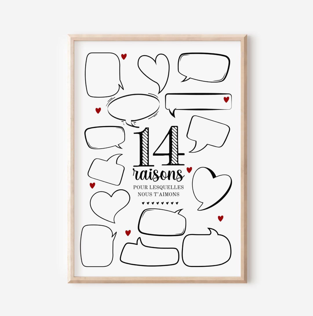 14 Reasons Why We Love You Poster Printable Gift - Etsy