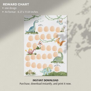 Dinosaur Reward Chart, Printable Behavior Chart, Daily Task Chart ...