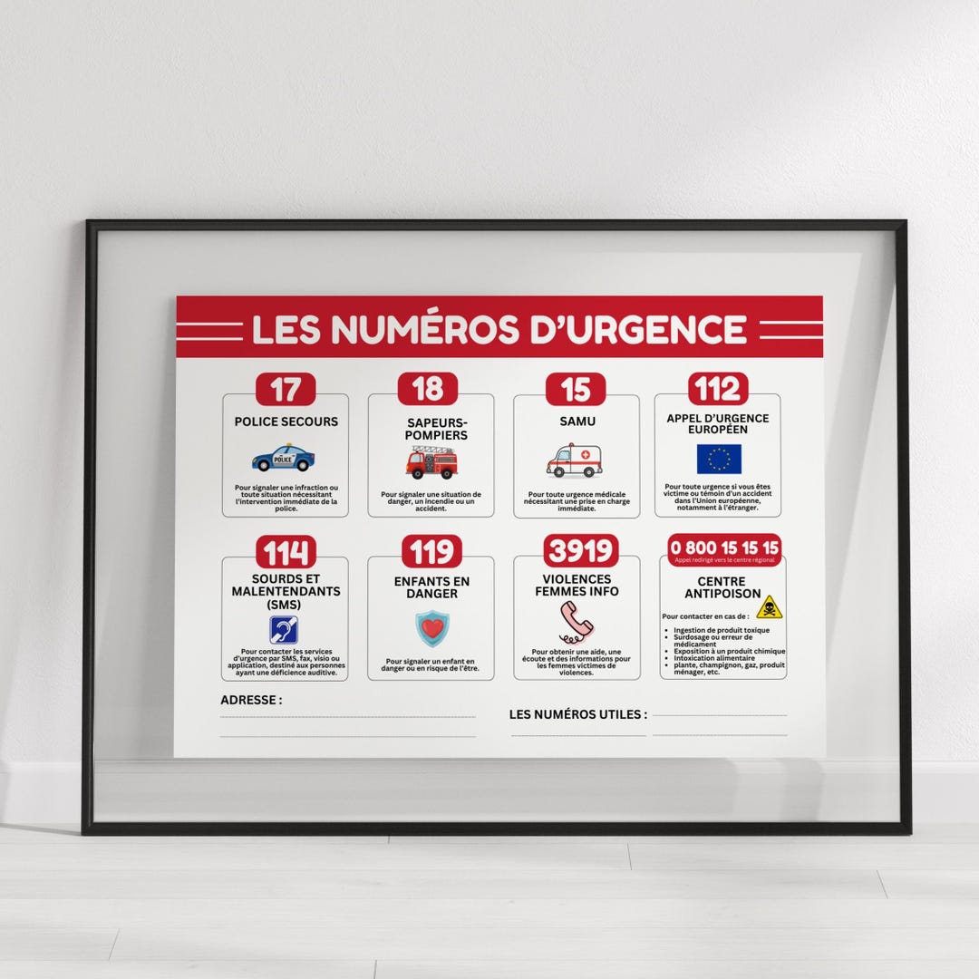 Printable Emergency Number Posters, 2 Versions Included: Police ...