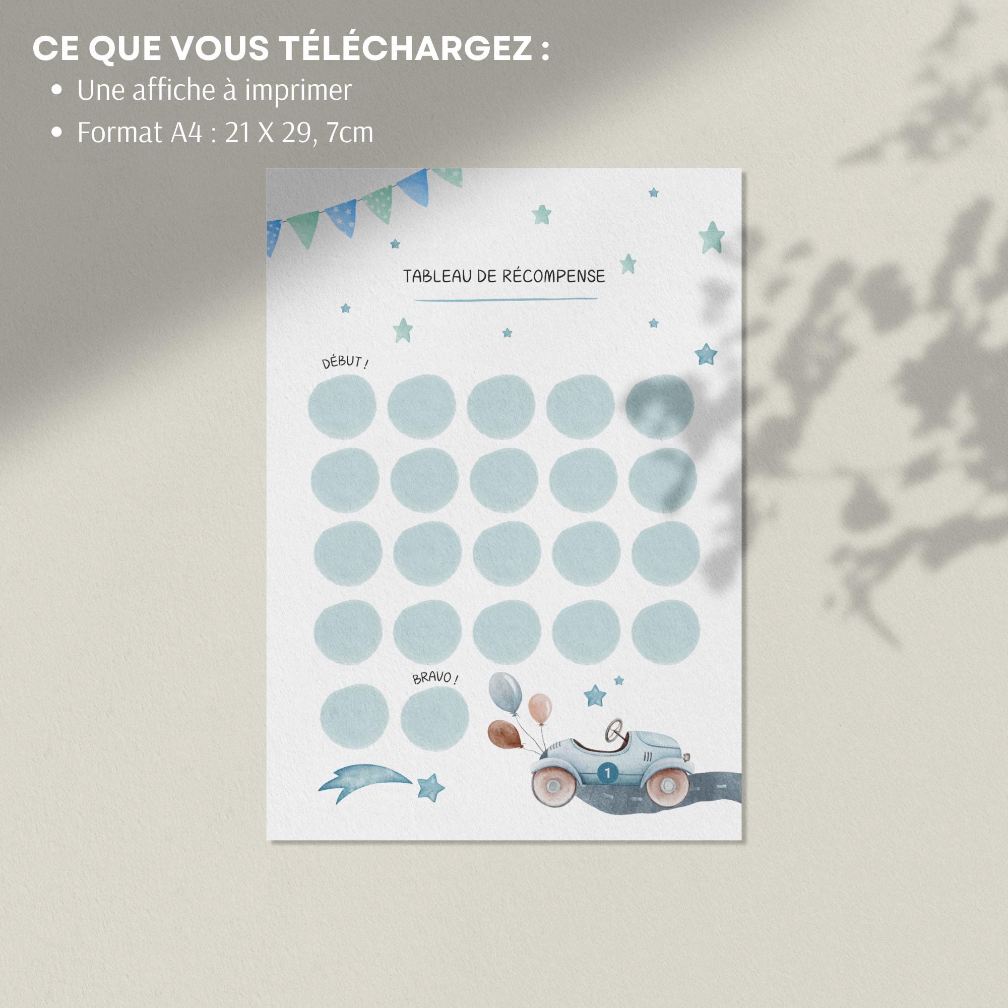 Tableau de Récompense à imprimer, Affiche d'apprentissage pour enfants ...