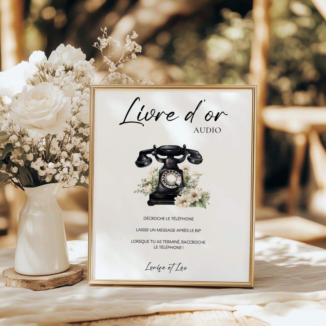 Wedding Audio Guestbook Poster - Editable With Canva - Etsy