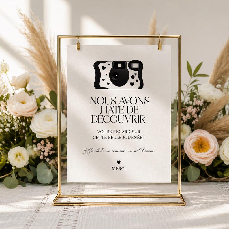 Disposable Camera Wedding Poster, Printable Guest Photo Sign, Wedding ...