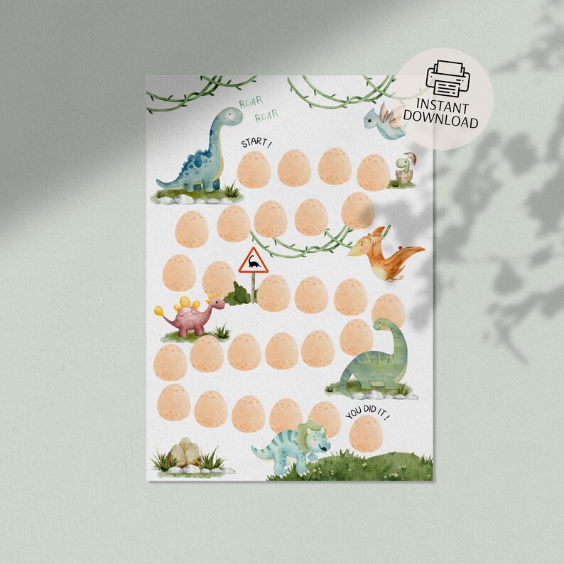 Dinosaur Reward Chart, Printable Behavior Chart, Daily Task Chart ...