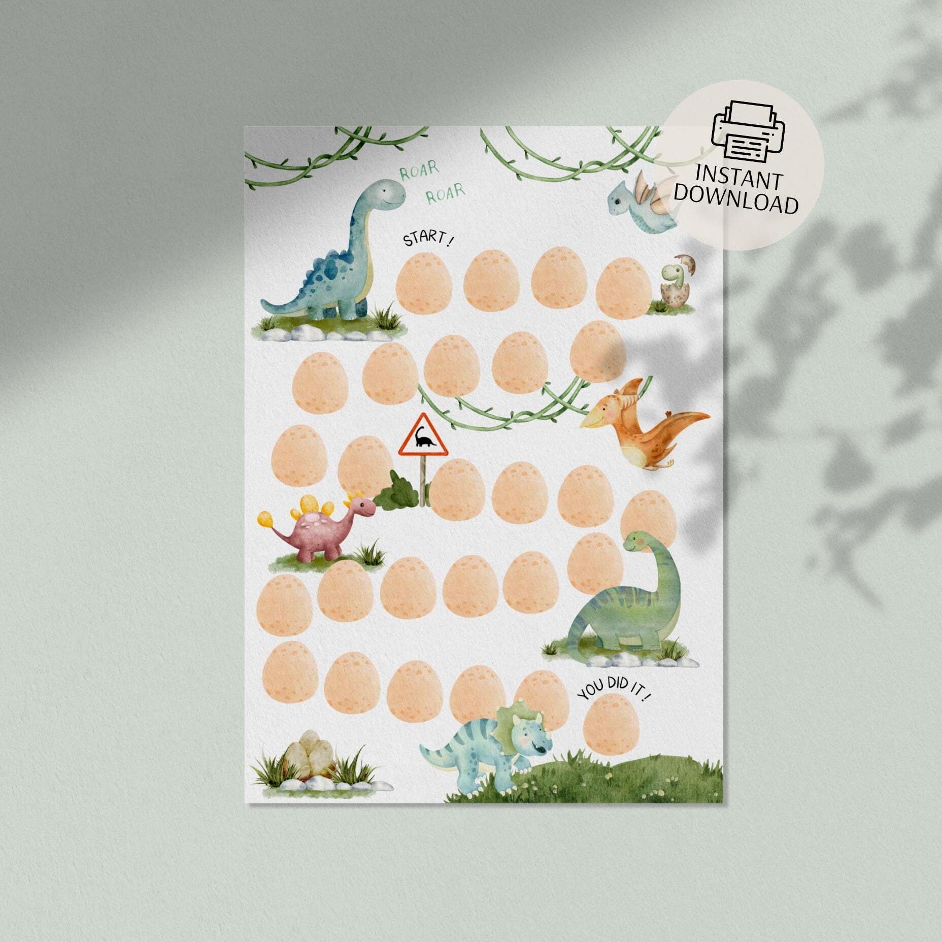 Dinosaur Reward Chart, Printable Behavior Chart, Daily Task Chart ...