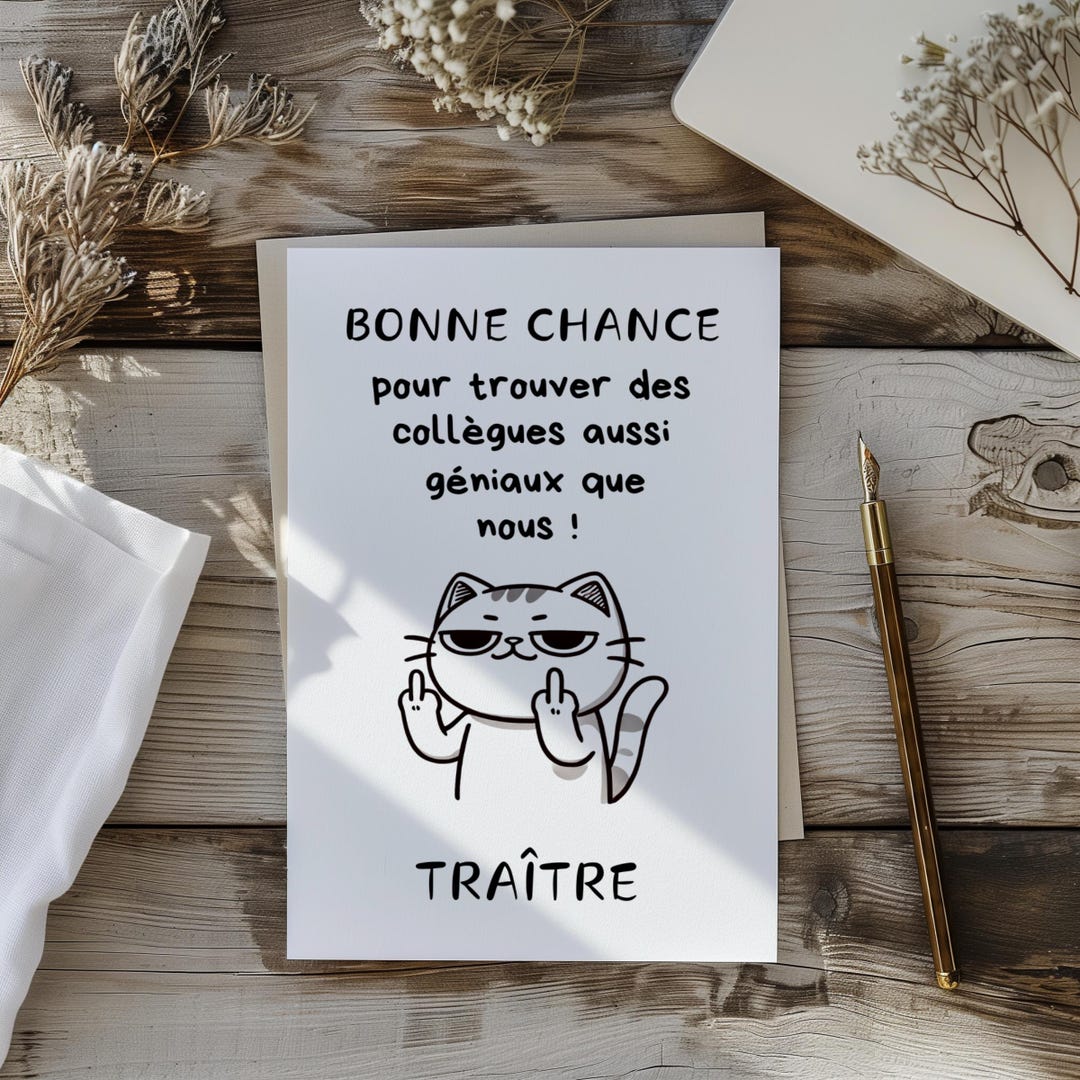 Carte pour départ collègue - Carte Humour - Cadeau à Imprimer - Etsy France