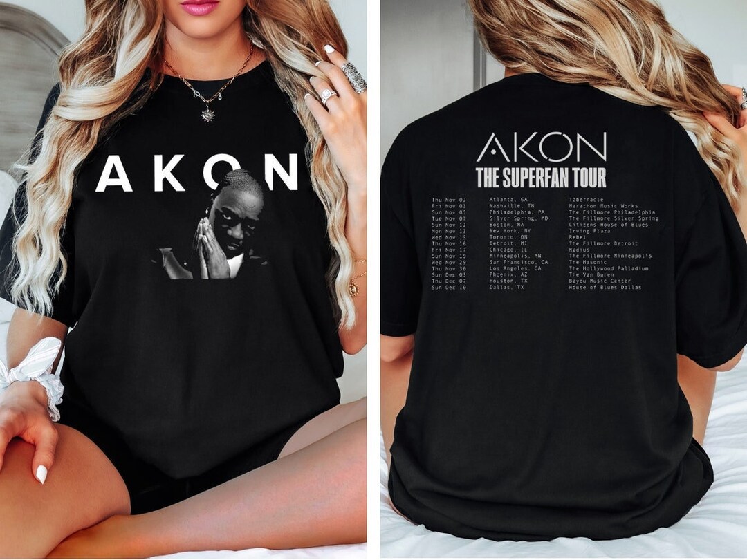 Akon the Superfan Tour 2023 2 Sides Shirt Akon Unisex Fan - Etsy