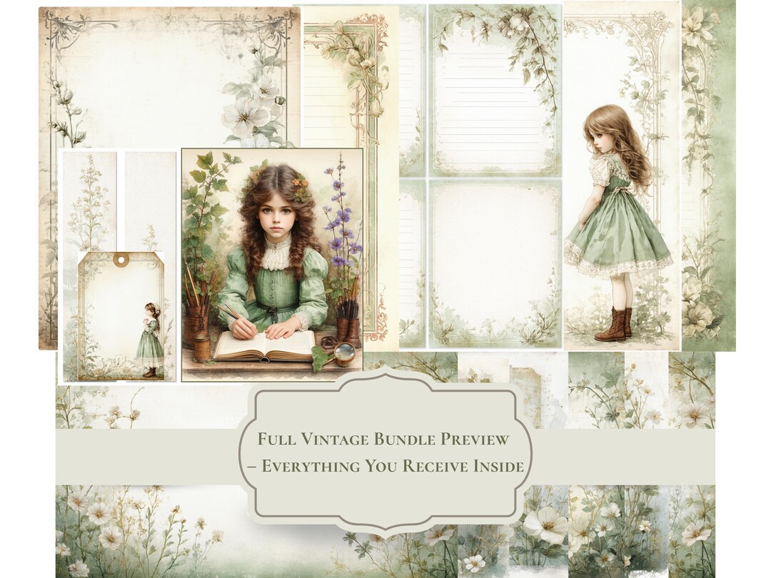 7-day Botanical Printable Challenge — Daily Vintage Pages + Bonus Gift ...