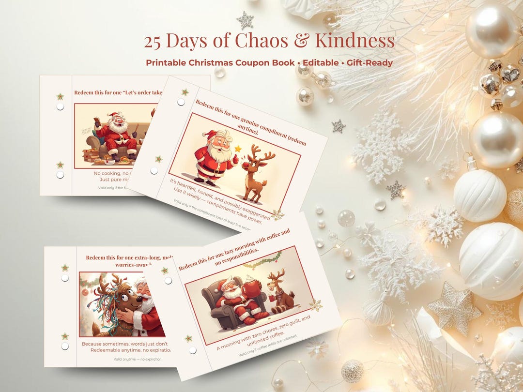 Printable Christmas Coupon Book – Acts of Kindness, Editable Gift (PDF ...