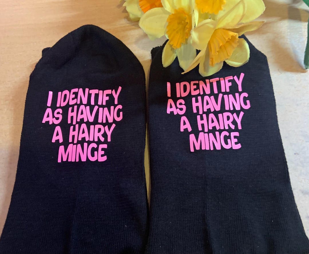 Funny Hairy Minge Socks ,choose Your Font Colour - Etsy