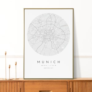 Munich Map Print Munich Map Poster Munich City Germany - Etsy
