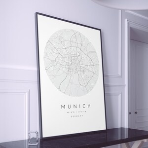 Munich Map Print Munich Map Poster Munich City Germany - Etsy