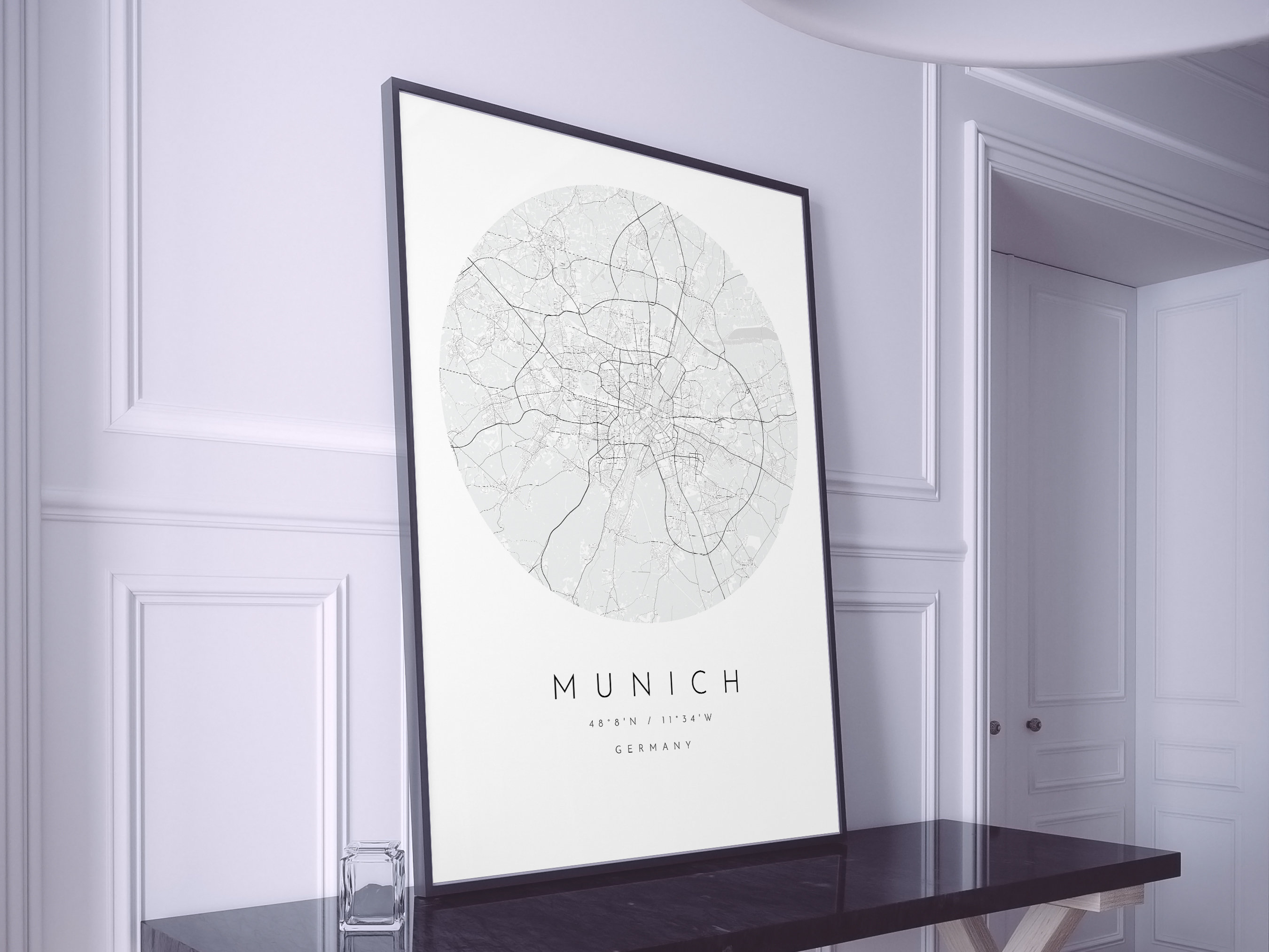 Munich Map Print Munich Map Poster Munich City Germany - Etsy