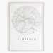 Florence Map Print Florence Map Poster Florence City Italy - Etsy