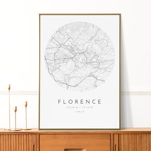 Florence Map Print Florence Map Poster Florence City Italy - Etsy