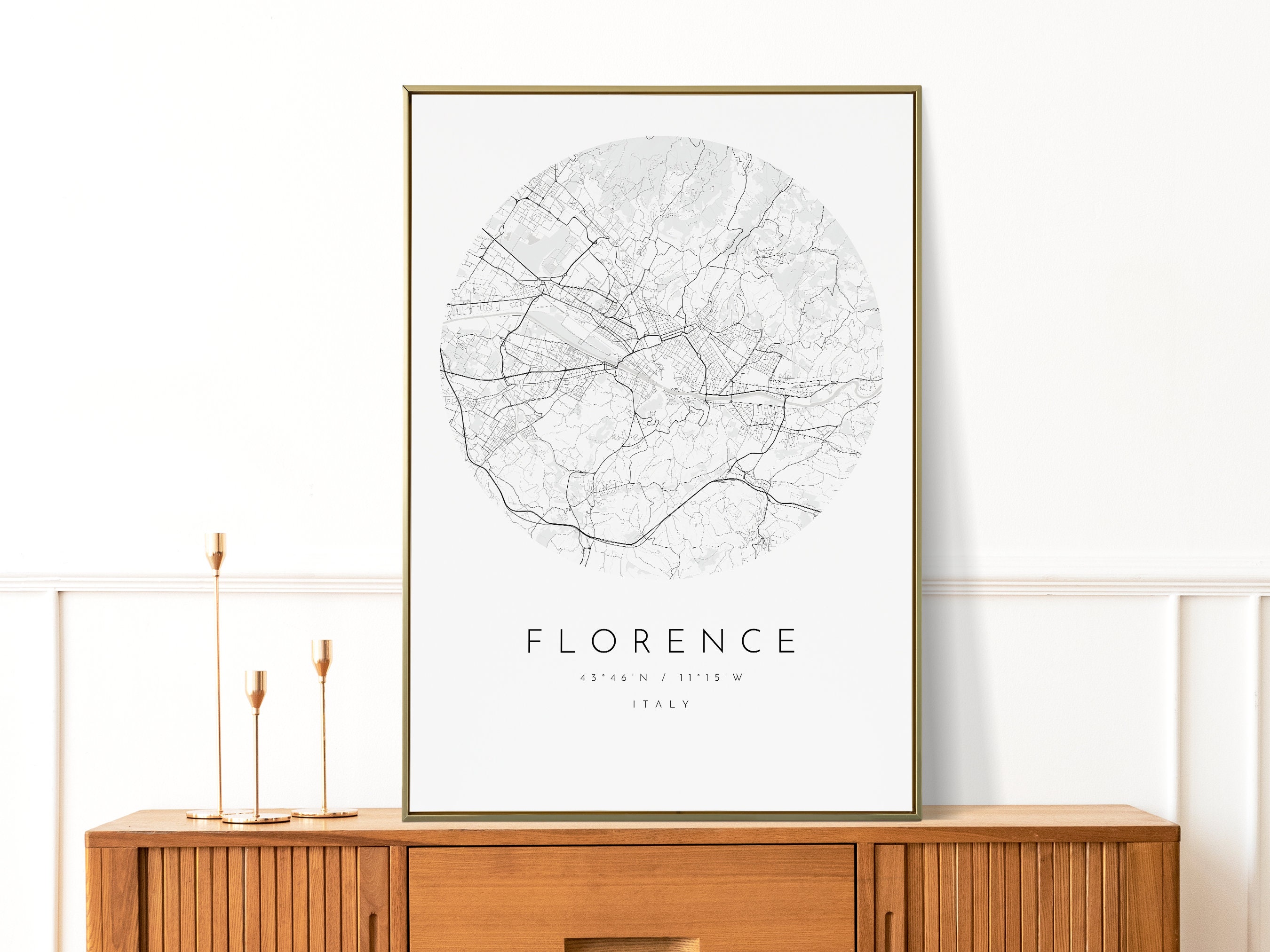 Florence Map Print Florence Map Poster Florence City Italy - Etsy