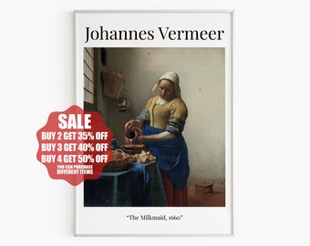 The Milkmaid Johannes Vermeer Famous Painting Classic - Etsy