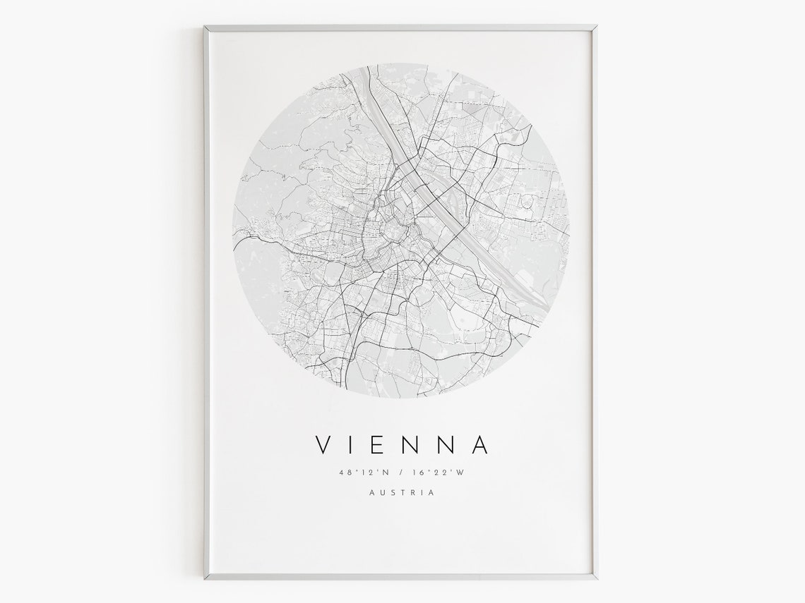 Vienna Map Print Vienna Map Poster Vienna City Austria - Etsy