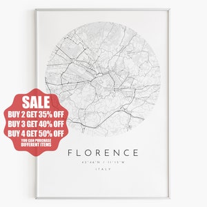 Florence Map Print Florence Map Poster Florence City Italy - Etsy