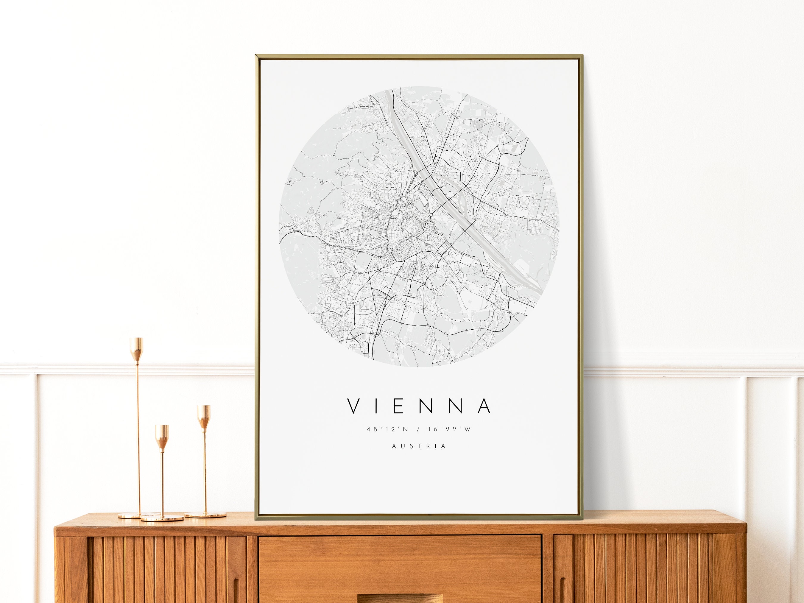 Vienna Map Print Vienna Map Poster Vienna City Austria - Etsy