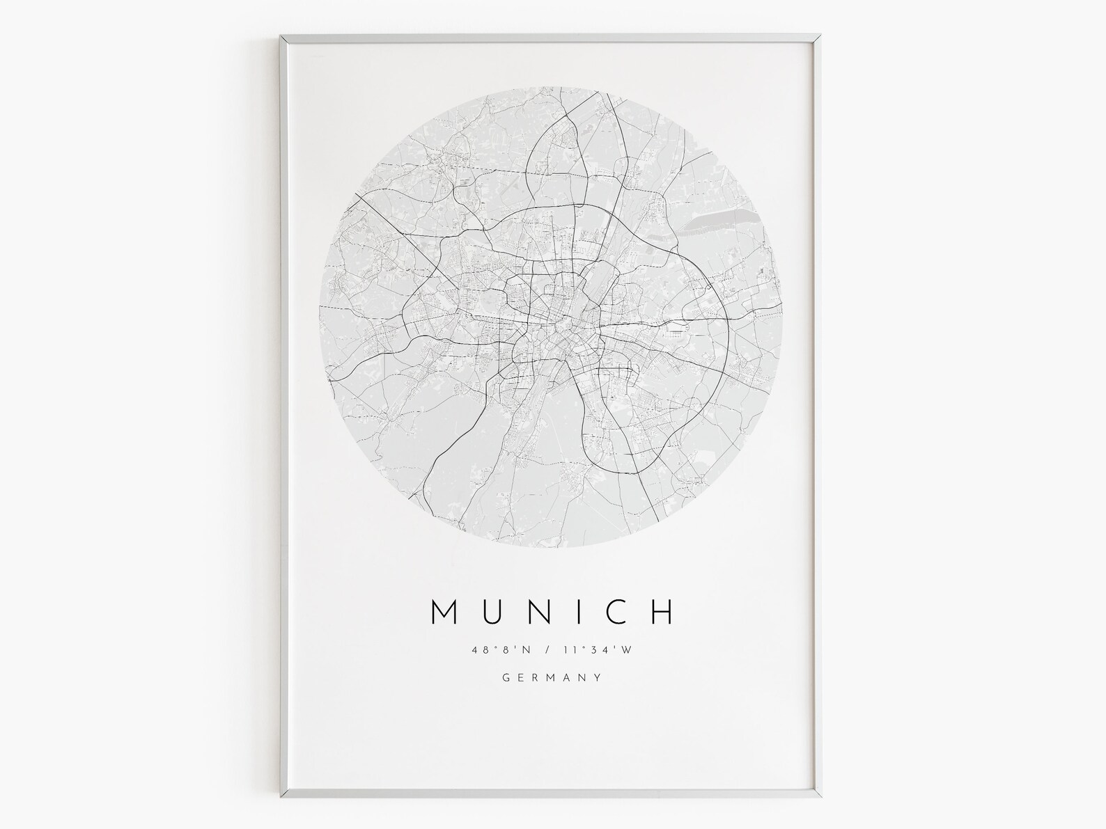 Munich Map Print Munich Map Poster Munich City Germany - Etsy