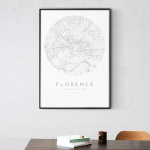 Florence Map Print Florence Map Poster Florence City Italy - Etsy