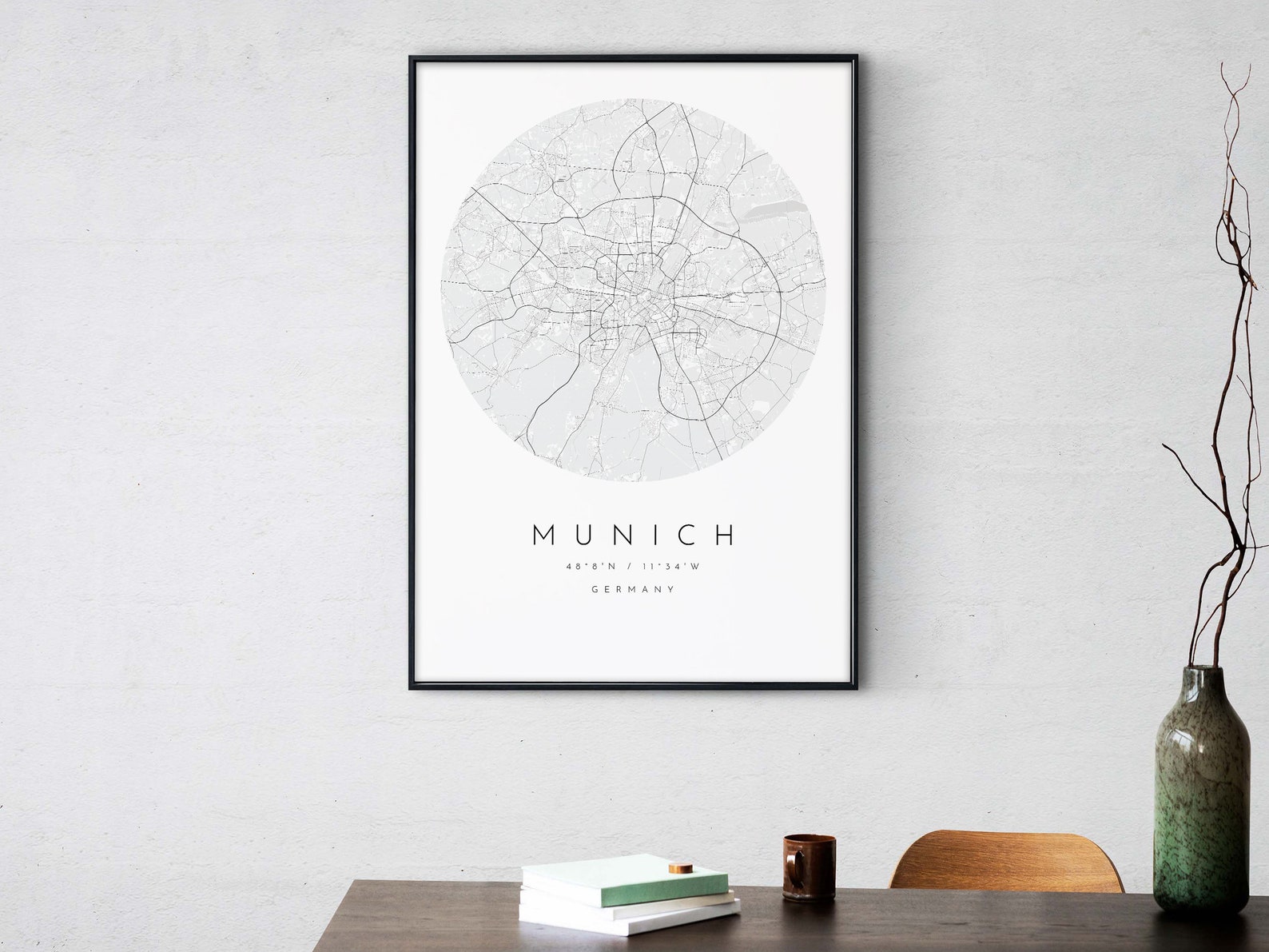Munich Map Print Munich Map Poster Munich City Germany - Etsy