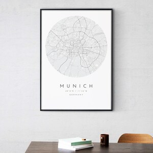 Munich Map Print Munich Map Poster Munich City Germany - Etsy