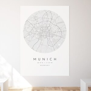 Munich Map Print Munich Map Poster Munich City Germany - Etsy