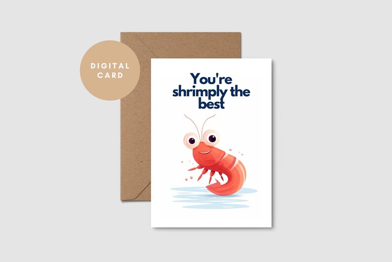 Shrimply the Best Card // Printable Greeting Card // Printable - Etsy