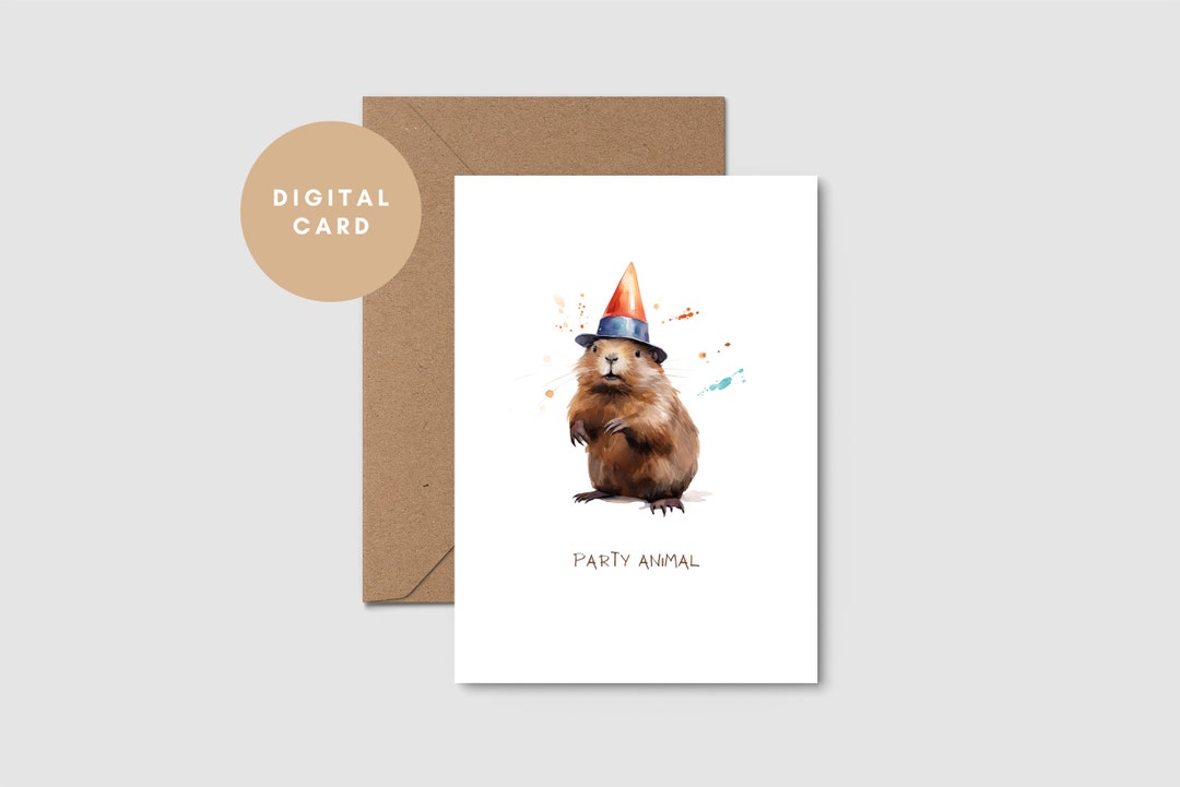 Party Animal Card // Printable Birthday Card // Printable Greeting Card ...