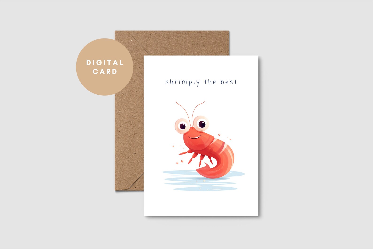 Shrimply the Best Card // Printable Greeting Card // Printable Birthday ...