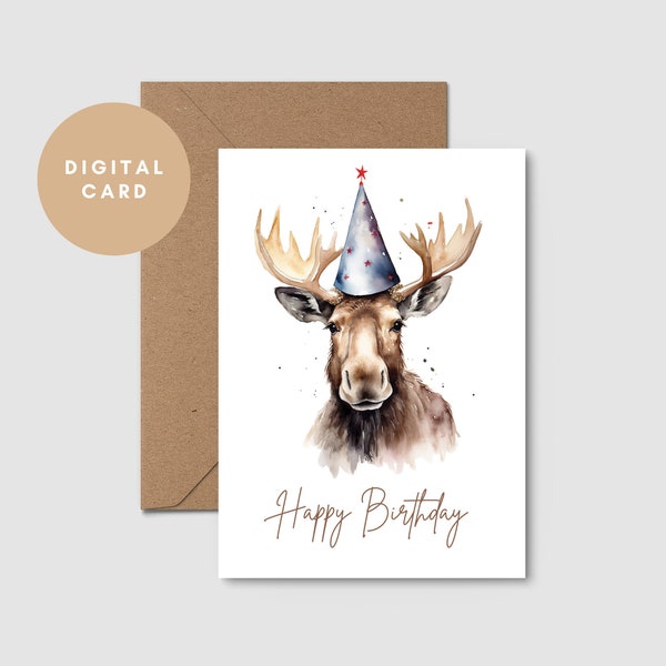 Moose Happy Birthday - Etsy