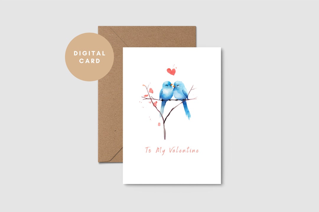 Birds Valentines Card // Relationship Card // Romatic Card // Love Card ...