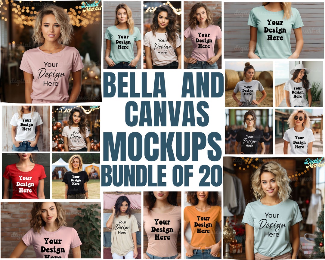 Bella Canvas 3001 Mockup Bundle 3001 Tshirts Bundle Bella - Etsy Canada