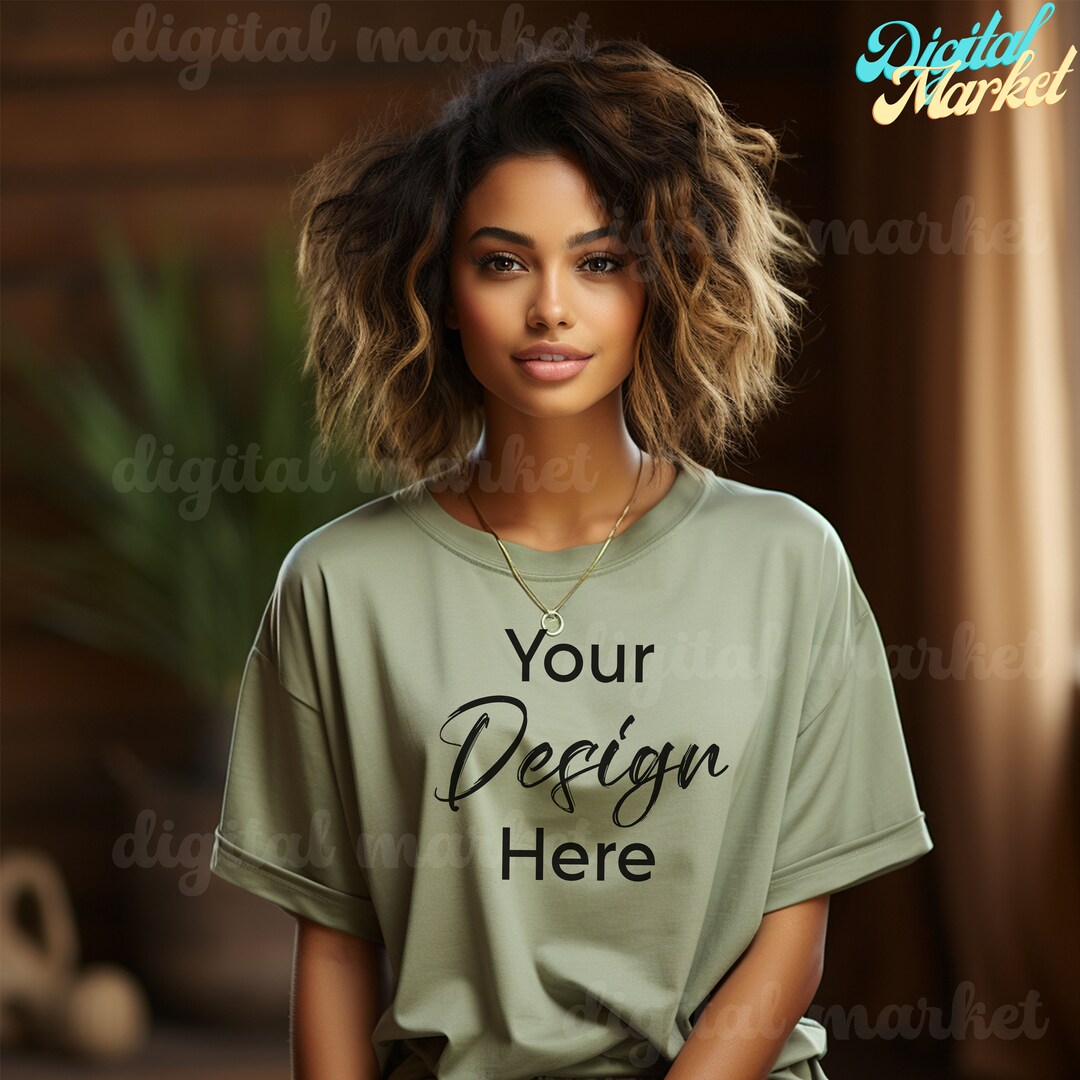 Comfort Colors C1717 Sage Shirt Mockup, Tshirt Mockup, Green Tee Mockup ...