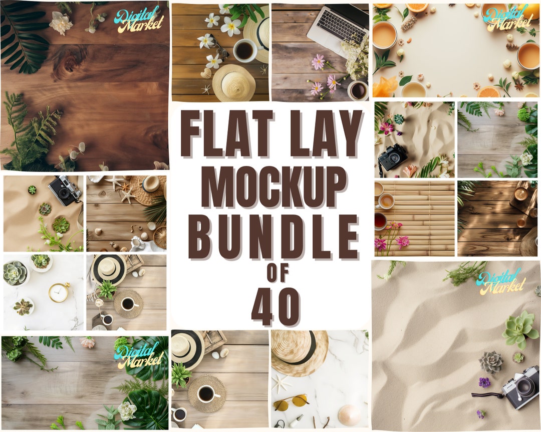 Cozy Boho Flat Lay Mockup Bundle, Lifestyle Mockup for Print-on-demand ...