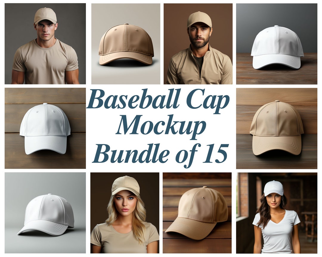 Baseball Cap Mockup Bundle, Sports Cap Flat Lay Mockup, Baseball Hat ...