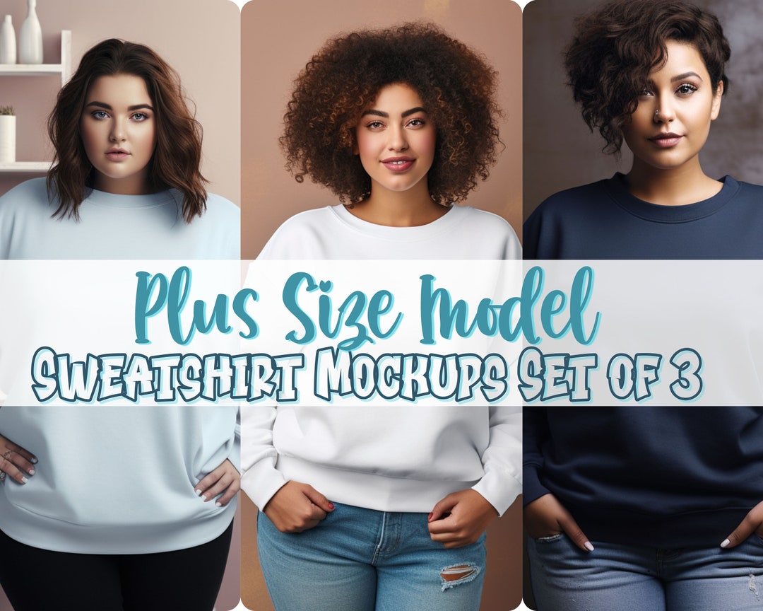 Plus Size Model Mockup Set of 3 Bundle, Lifestyle Mockup, Plus Size ...