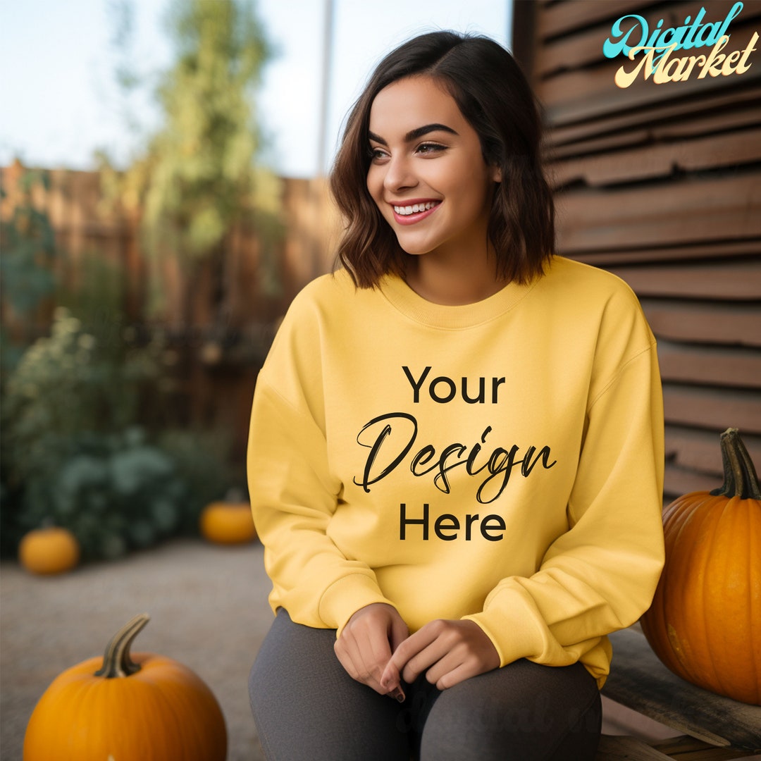 Comfort Colors 1566 Mockup Citrus, Citrus Sweatshirt Mockup, Citrus ...
