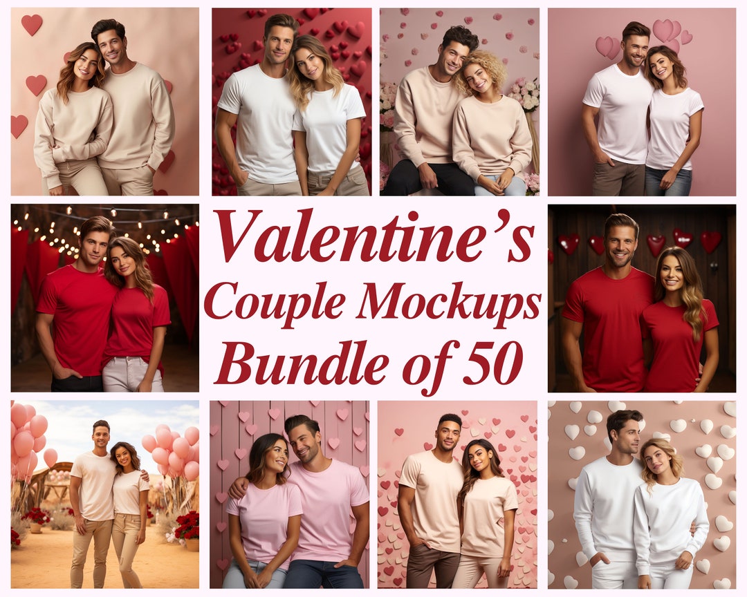 Valentines Mockup Bundle, Valentine's Day Mockups, Couple Mockup Bundle ...