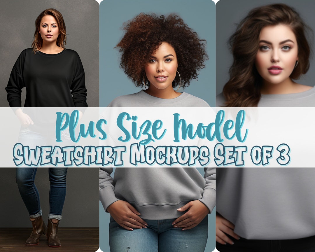 Plus Size Mockup Set of 3, Curvy Girls Model Mockups Bundle, Plus Size ...