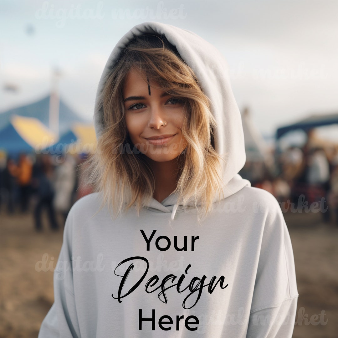 Sport Grey Hoodie Mockup, 18500 Mockup, Sport Grey 18500, Gildan Hoodie ...