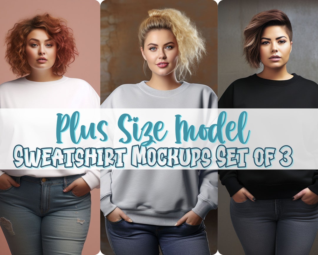 Plus Size Model Mockup Set of 3 Bundle, Plus Size 18000, Curvy Girls ...