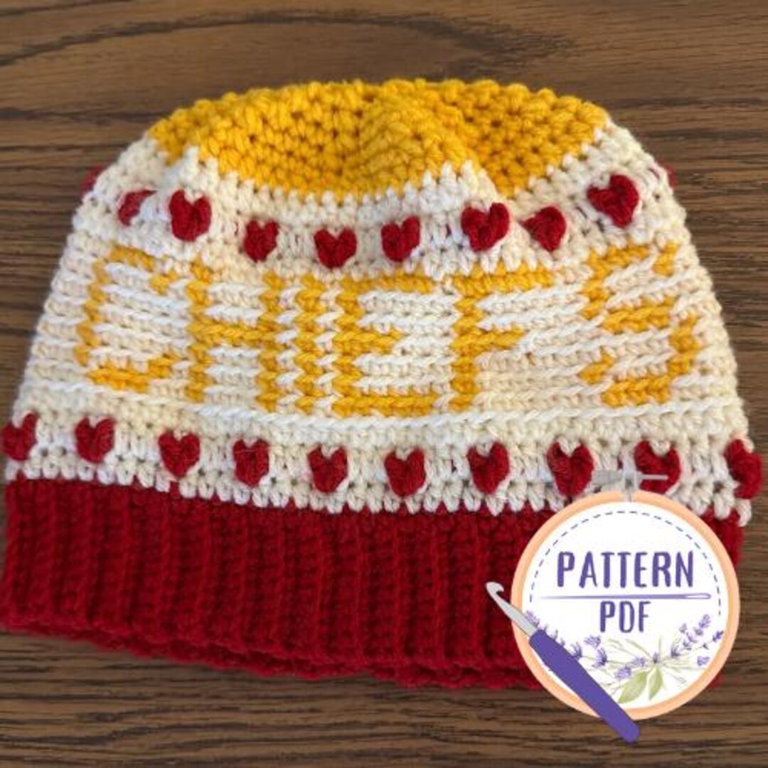 I Heart the Chiefs Beanie Crochet Pattern - Etsy