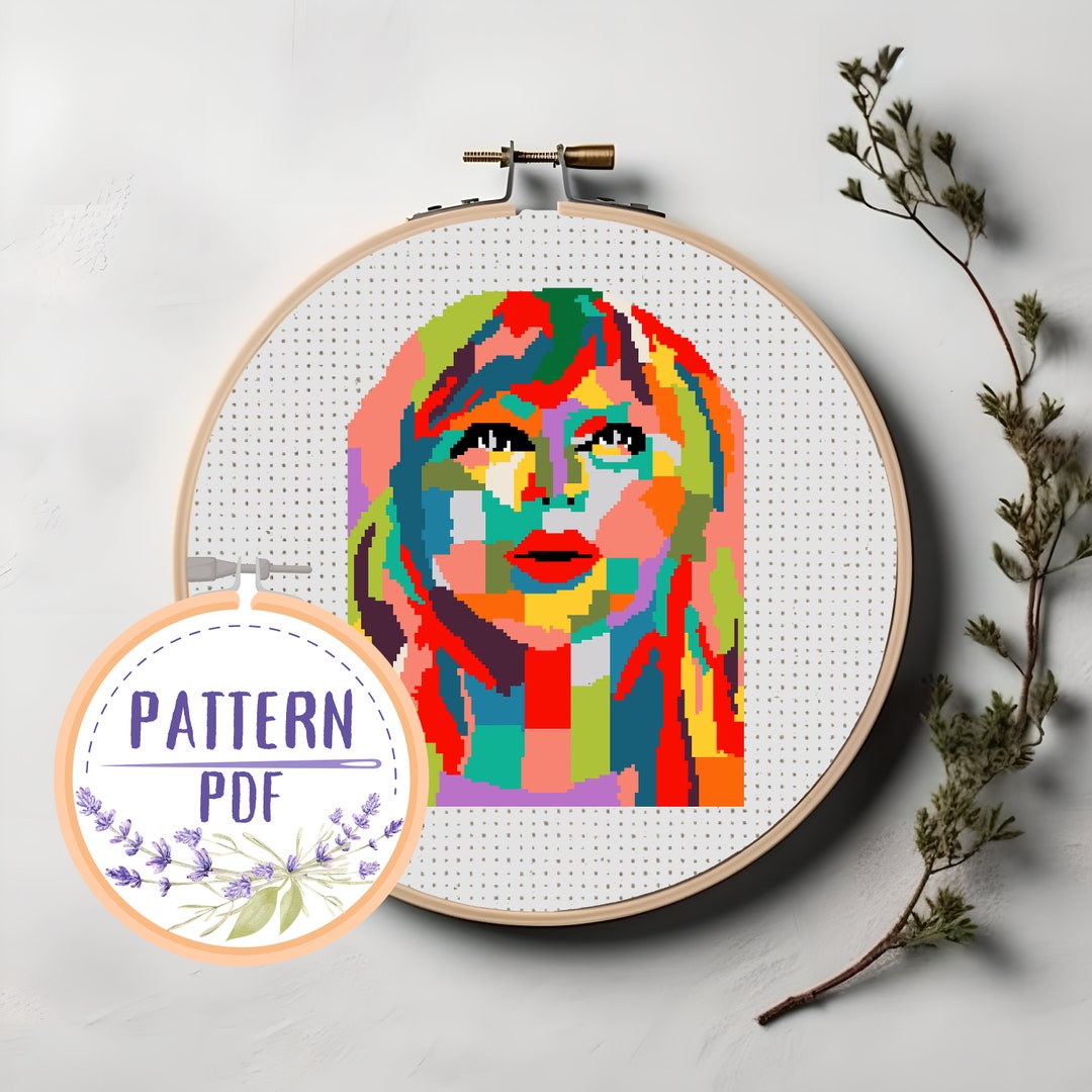Taylor Swift Cross-stitch Pattern Multicolor Portrait - Etsy