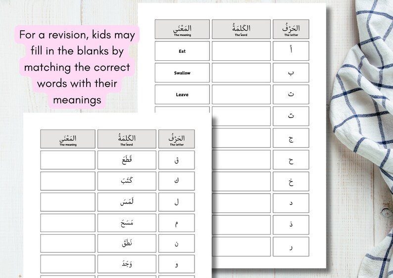 Arabic Worksheet, Arabic Workbook, Arabic Verb Exercises, Muslim ...