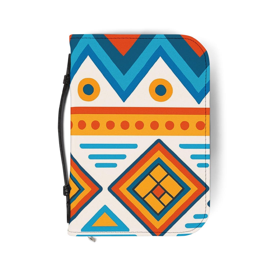 Vibrant Bible Cover With Geometric Patterns - Spiritual Journal Holder ...